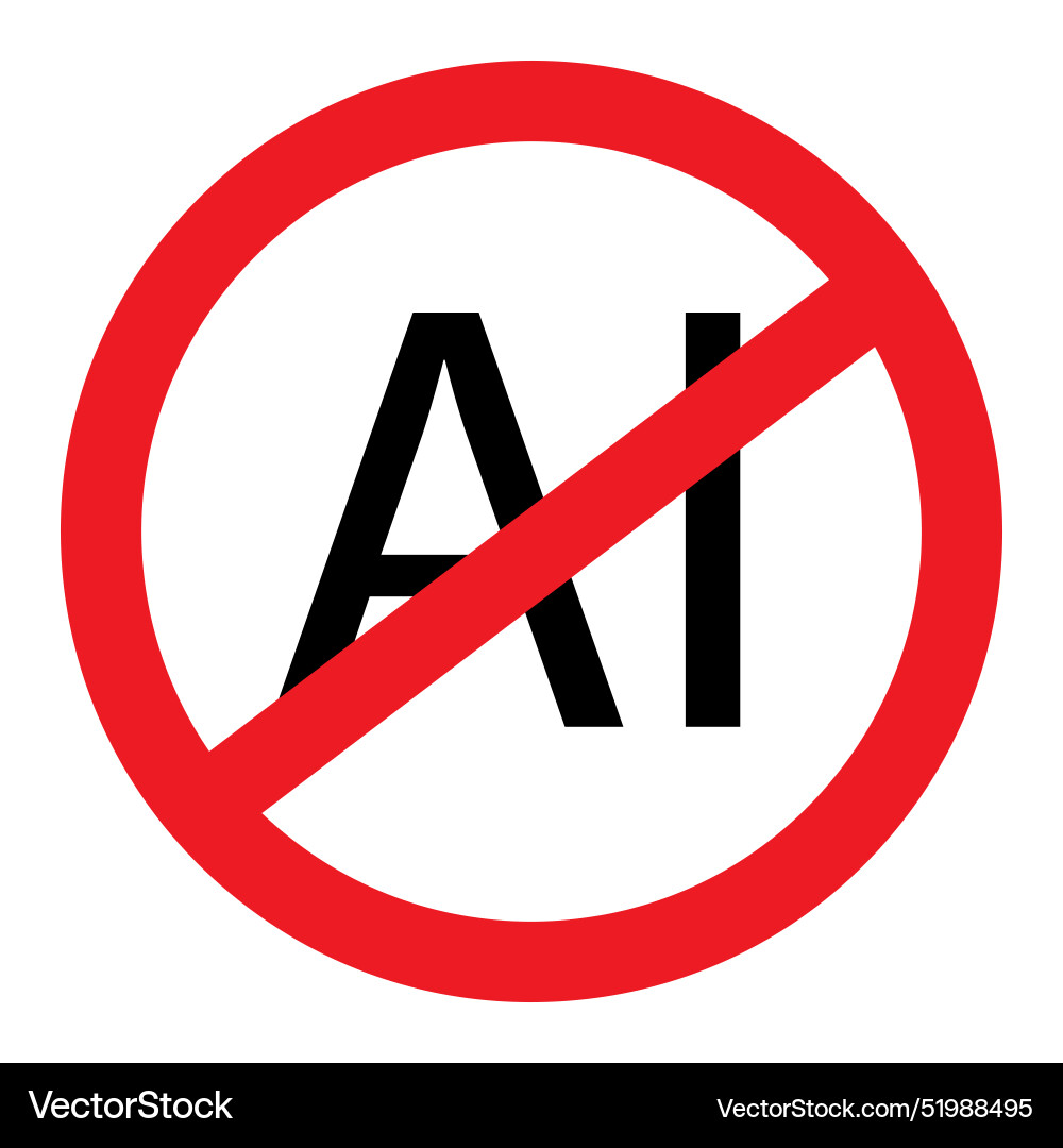 No ai technology symbol icon perfect for privacy Vector Image