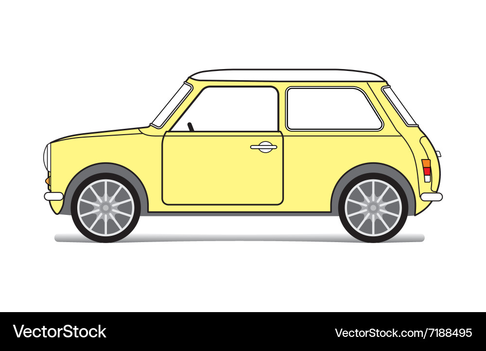 Old yellow mini Royalty Free Vector Image - VectorStock