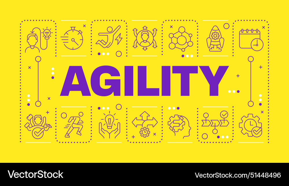 Agility yellow word concept Royalty Free Vector Image