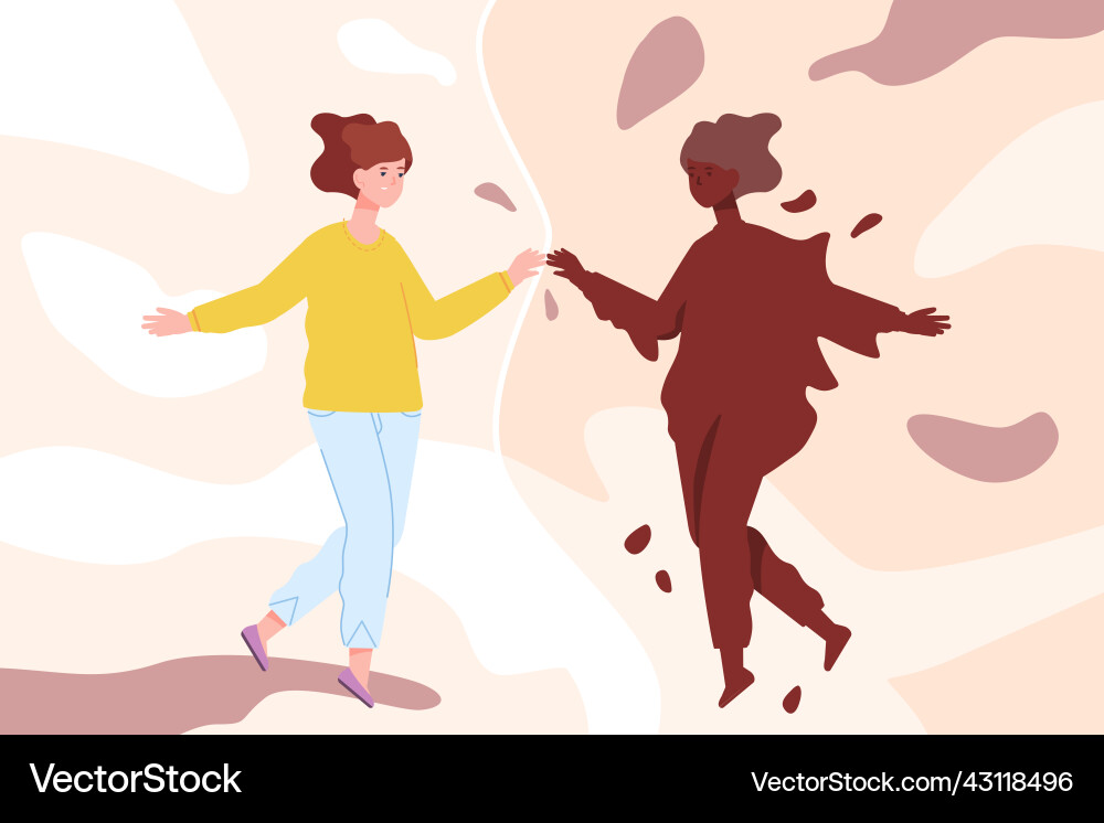 Aware self shadow woman know yourself hidden Vector Image