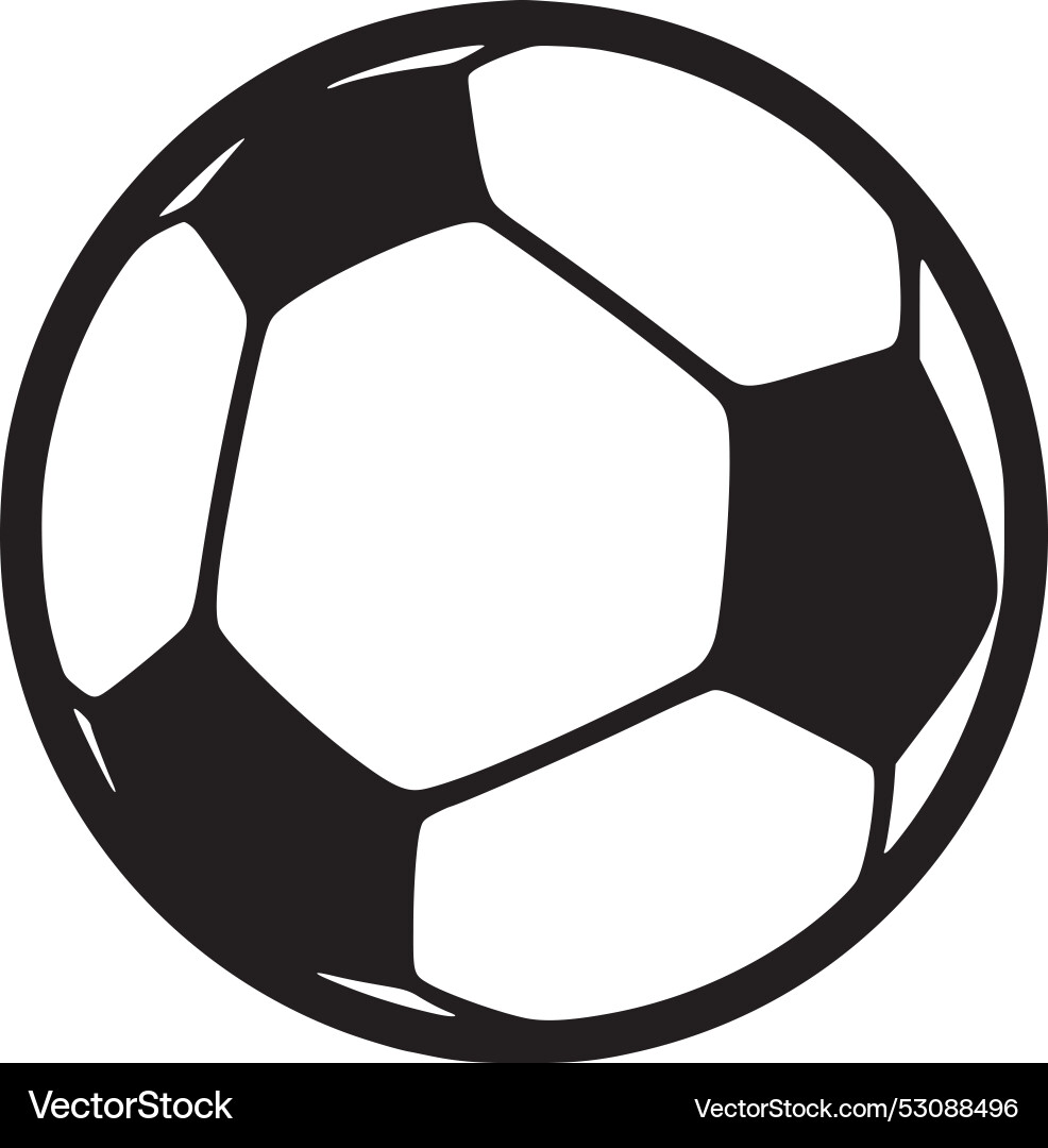 Football - black and white Royalty Free Vector Image
