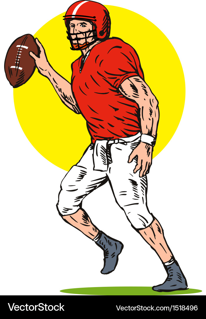Football player pass Royalty Free Vector Image