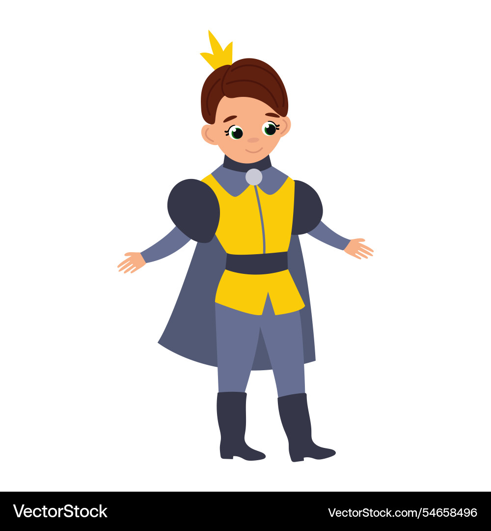 Hand drawn prince on white isolated background Vector Image