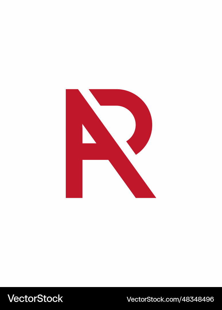 Letter ar logo monogram red color design Vector Image