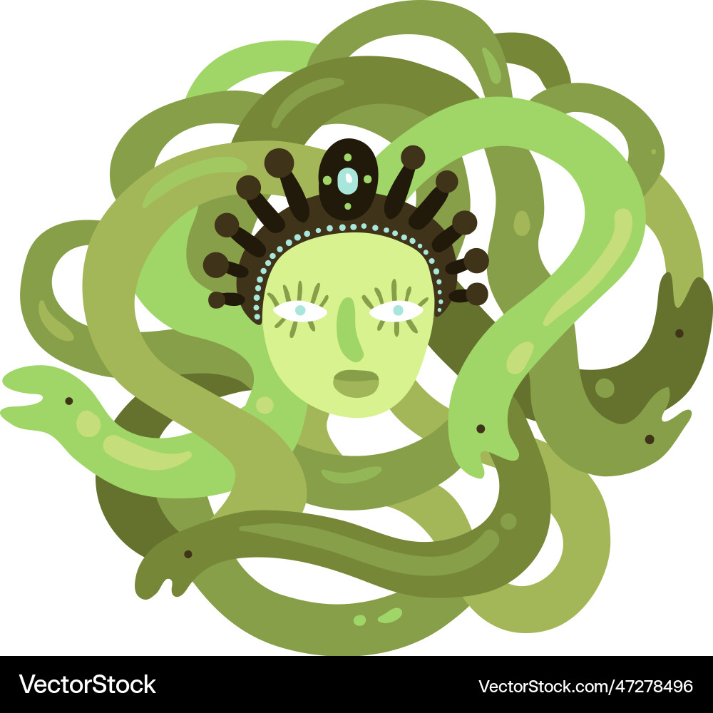 Snake gorgon mythical composition Royalty Free Vector Image