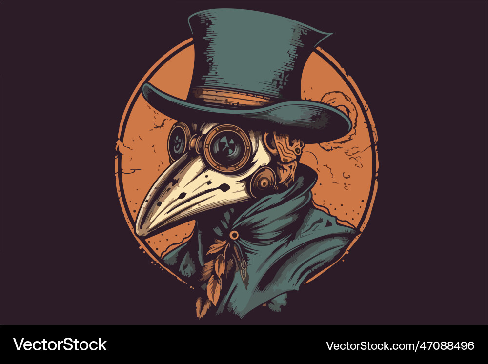 Steampunk plague doctor vintage Royalty Free Vector Image