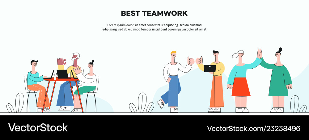 Successful teamwork Royalty Free Vector Image - VectorStock