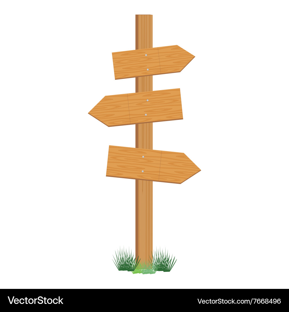 Wooden sign post Royalty Free Vector Image - VectorStock