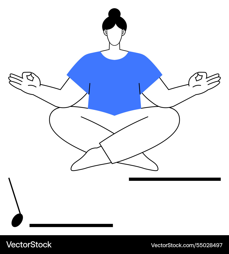 Calm person meditating while floating Royalty Free Vector