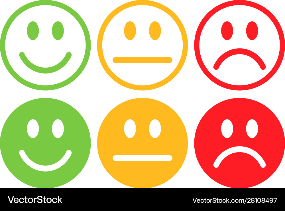 Happy unhappy-emoji-color Royalty Free Vector Image