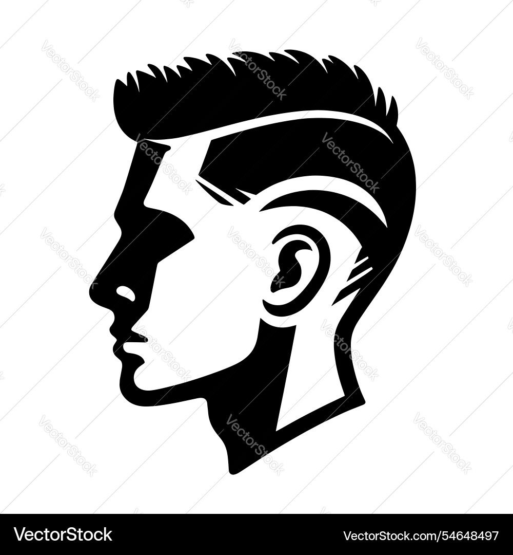 Mans profile stylish haircut Royalty Free Vector Image