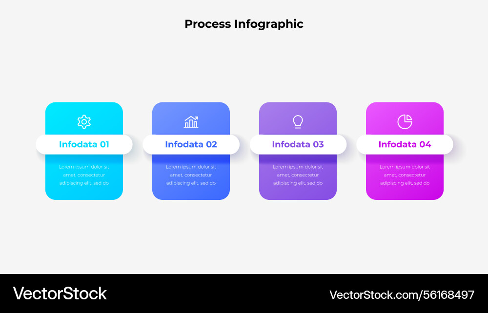 Modern process infographic featuring four Vector Image
