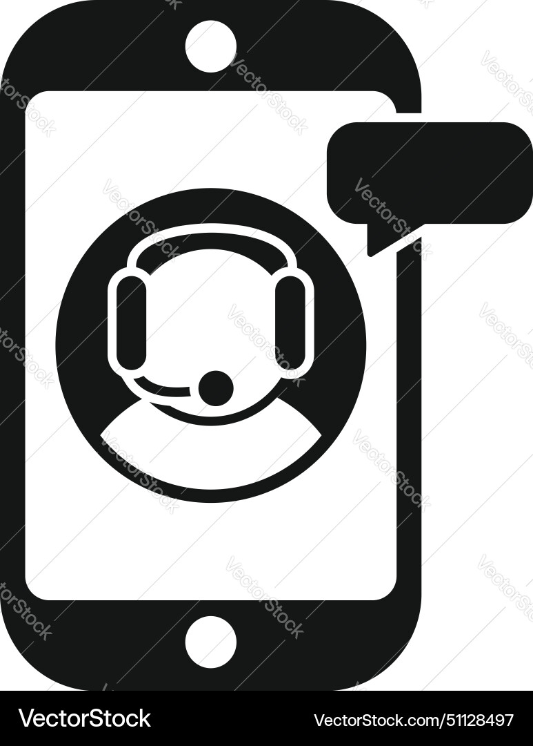 Online call chat support icon simple work Vector Image