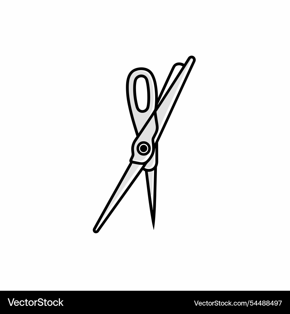 Scissors cut through paper during an arts Vector Image