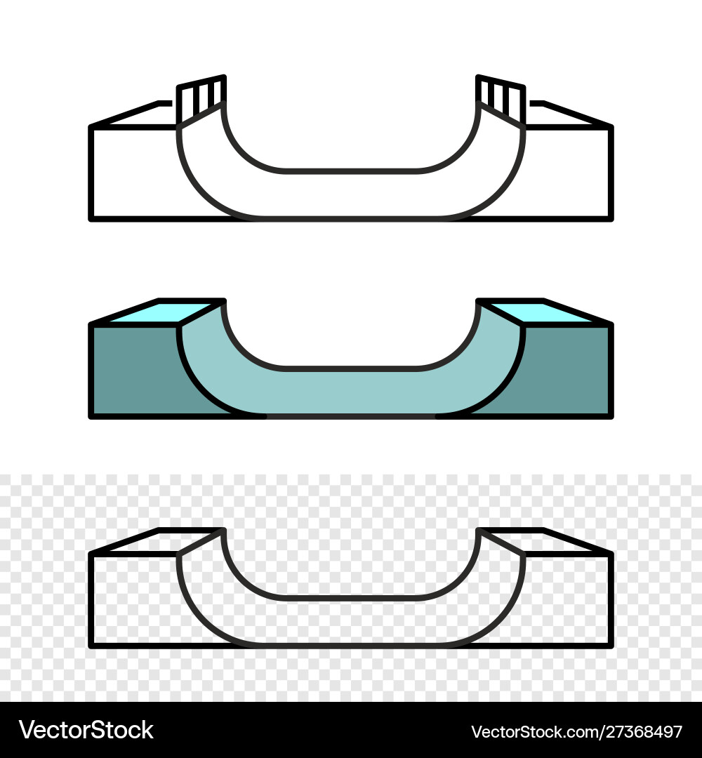 Skateboard ramp side view skate park construction Vector Image