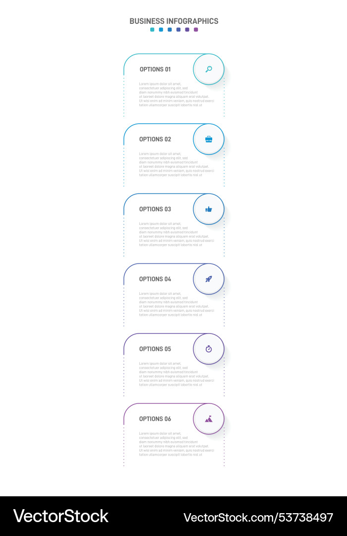 Vertical progress bar featuring 6 arrow-shaped Vector Image