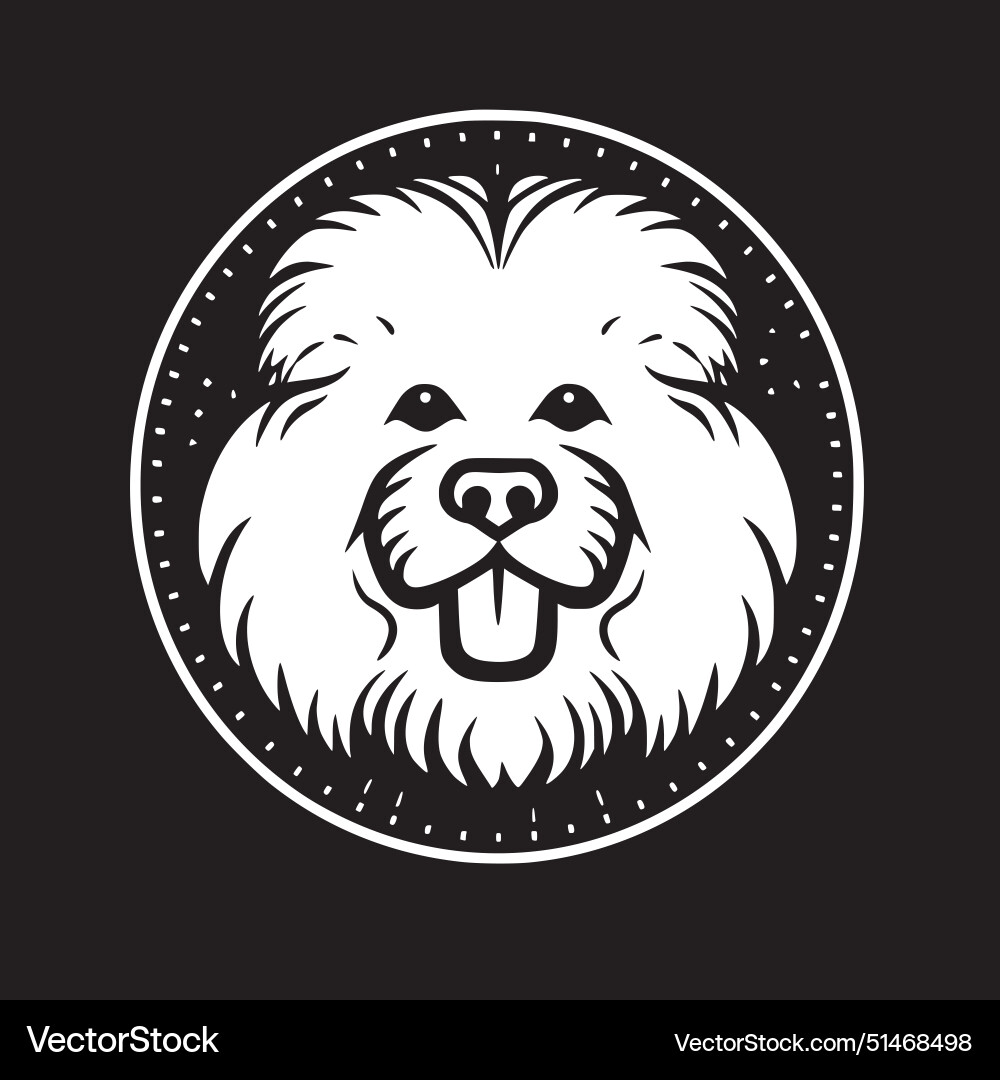 Bichon frise - black and white Royalty Free Vector Image