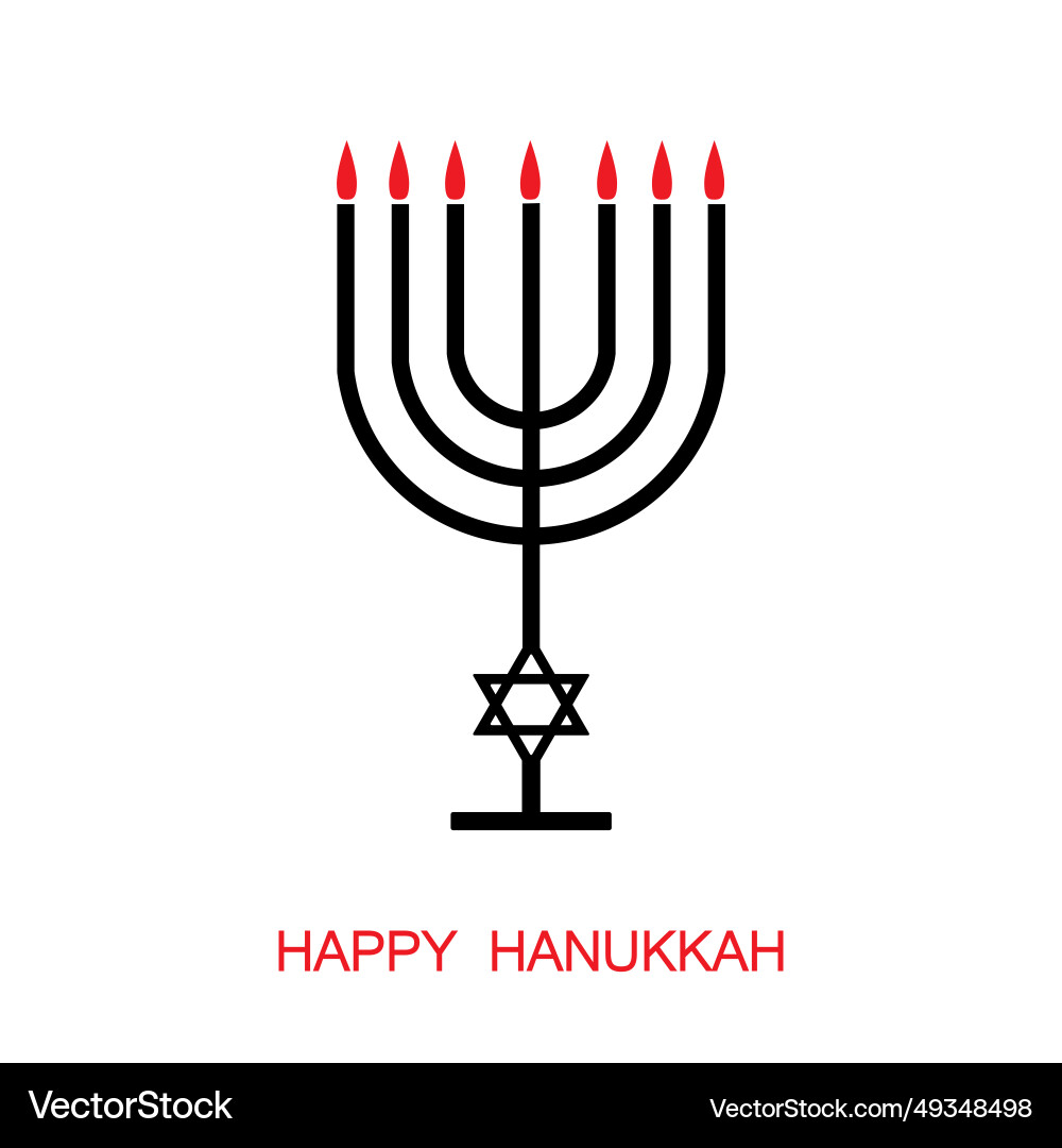 Big menorah icon isolated hanukkah Royalty Free Vector Image