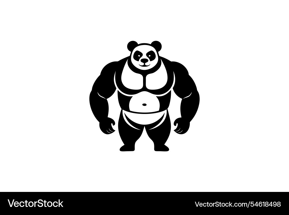 Bodybuilder panda art Royalty Free Vector Image
