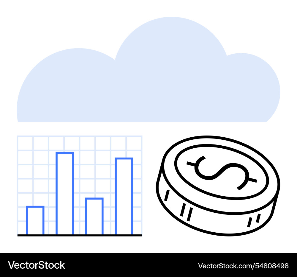 Cloud computing with data analytics and financial Vector Image