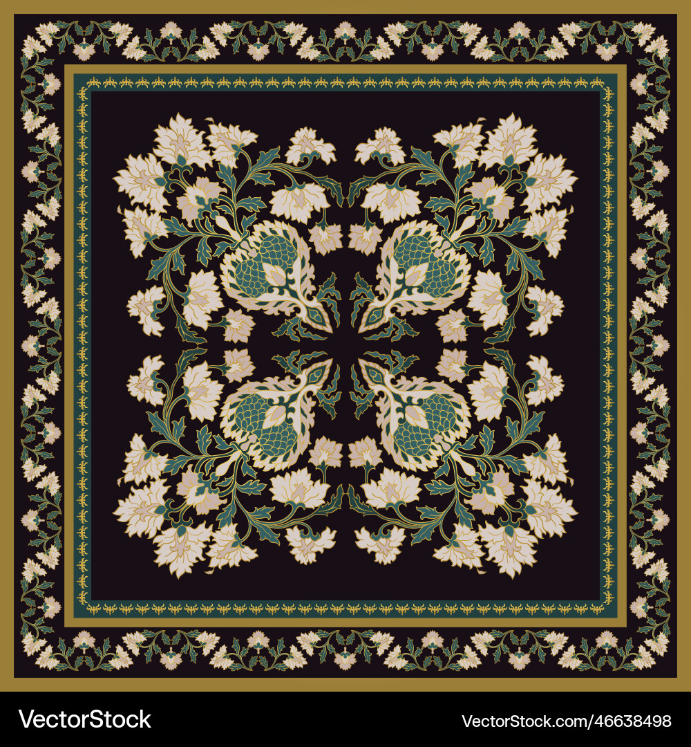 Floral scarf design Royalty Free Vector Image - VectorStock