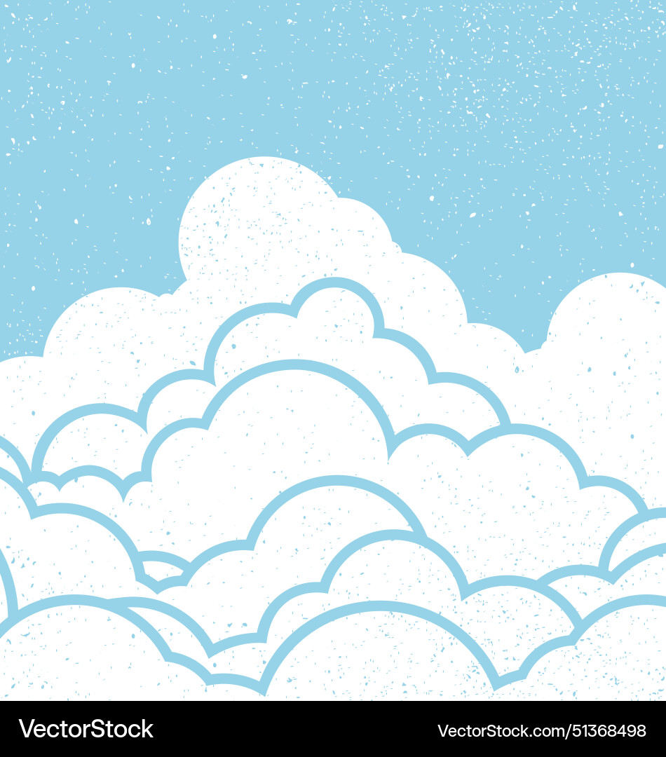Fluffy clouds with grunge Royalty Free Vector Image