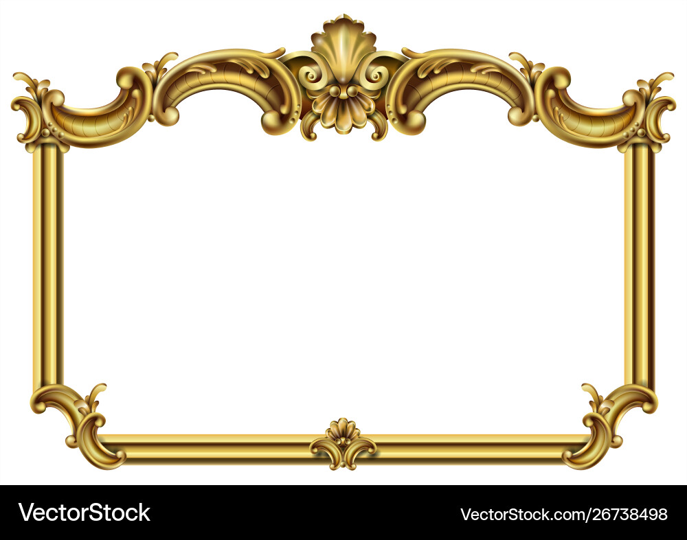 Gold classic frame rococo baroque Royalty Free Vector Image