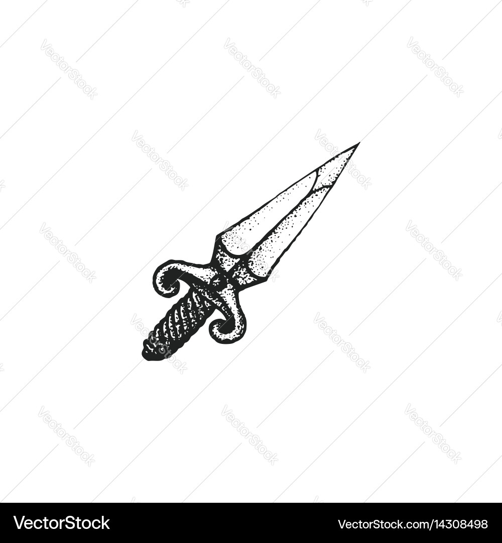 Hand drawn dagger Royalty Free Vector Image - VectorStock
