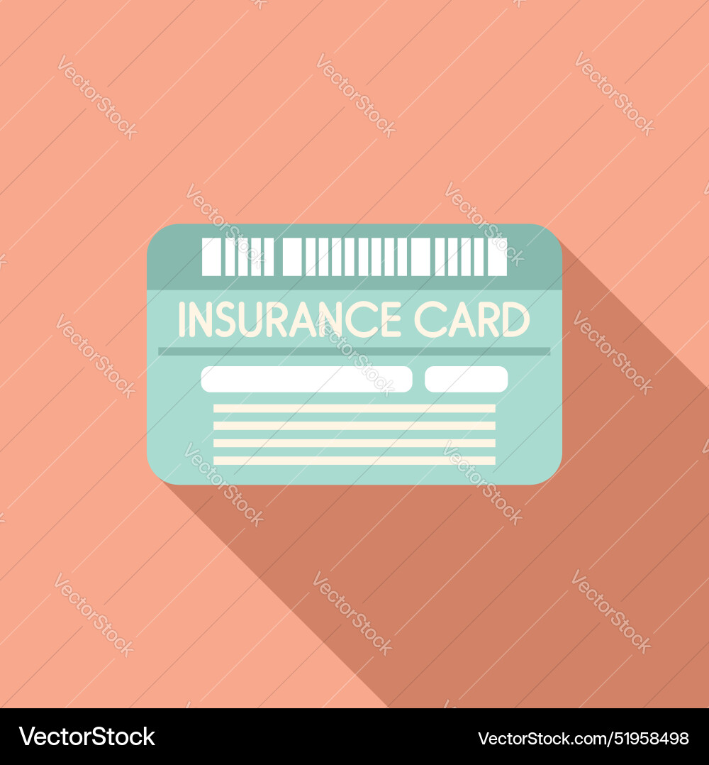 Insurance card with barcode lying on table Vector Image