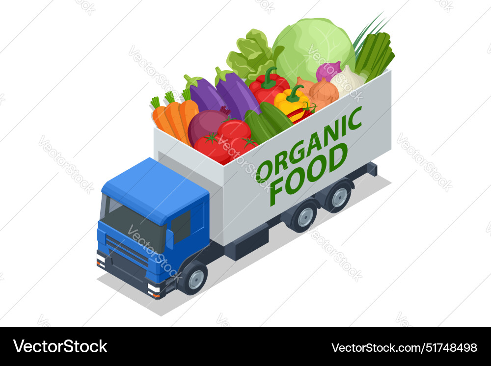 Isometric Farmers Market Scene Royalty Free Vector Image