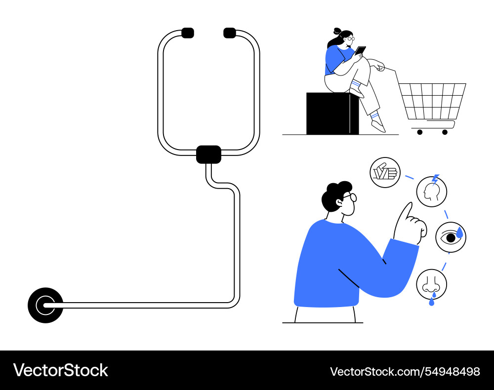 Modern online shopping and user interaction Vector Image