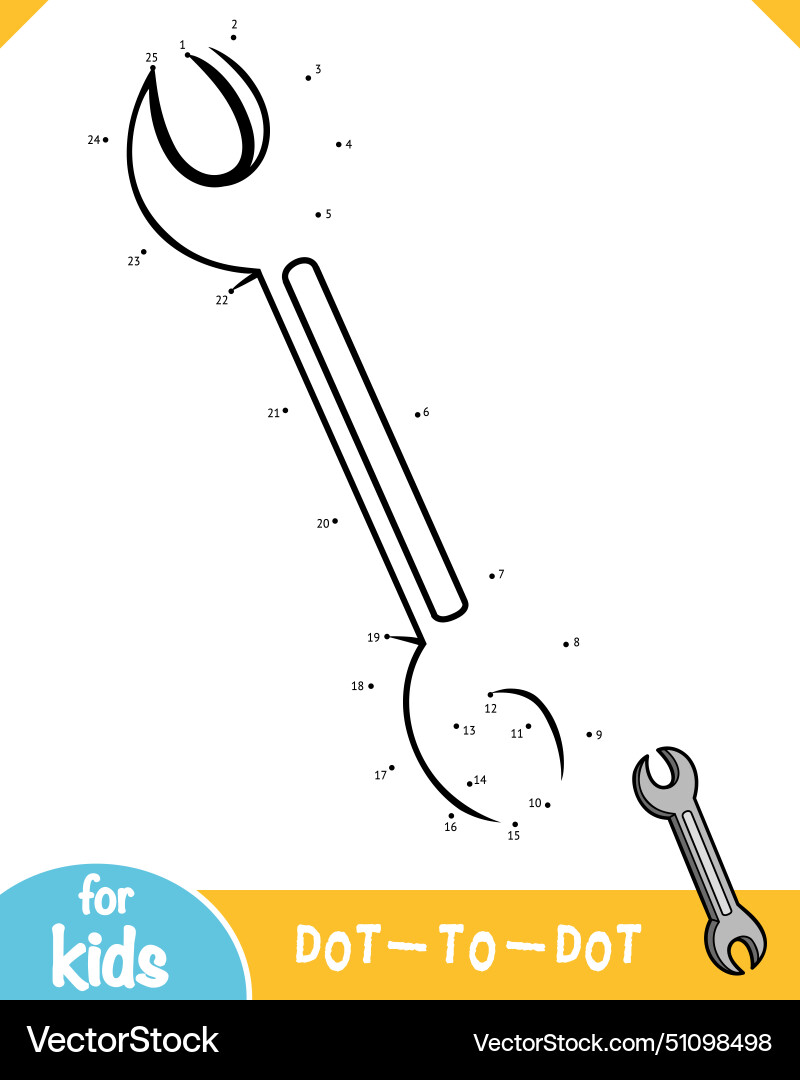 Numbers game education dot to wrench Royalty Free Vector
