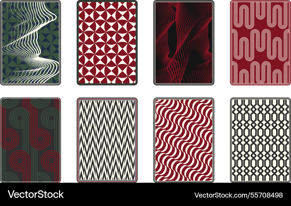 Playing card deck cover design set back side Vector Image