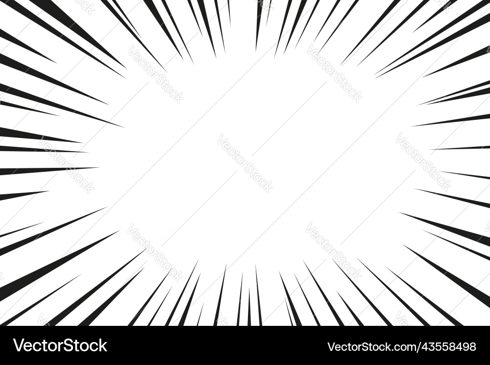 Radial speed lines background effect and frame Vector Image