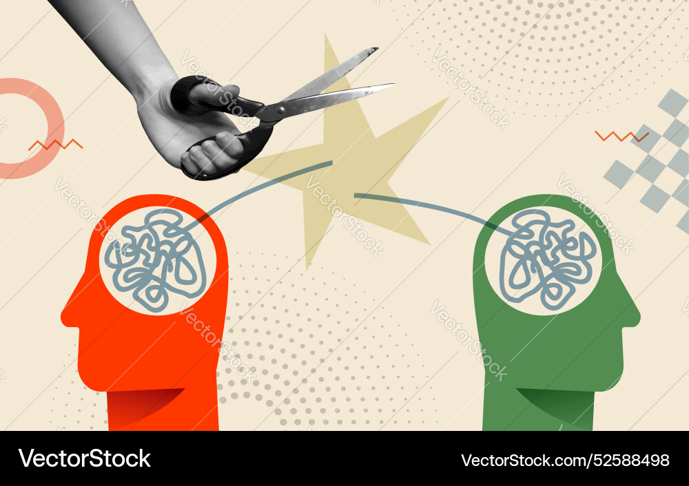 Relationship conflict concept with human hand Vector Image