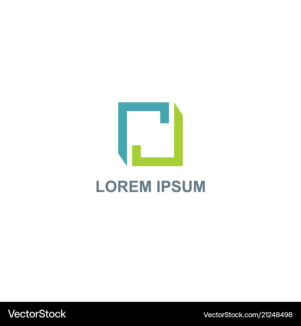 Square connect shape company logo Royalty Free Vector Image