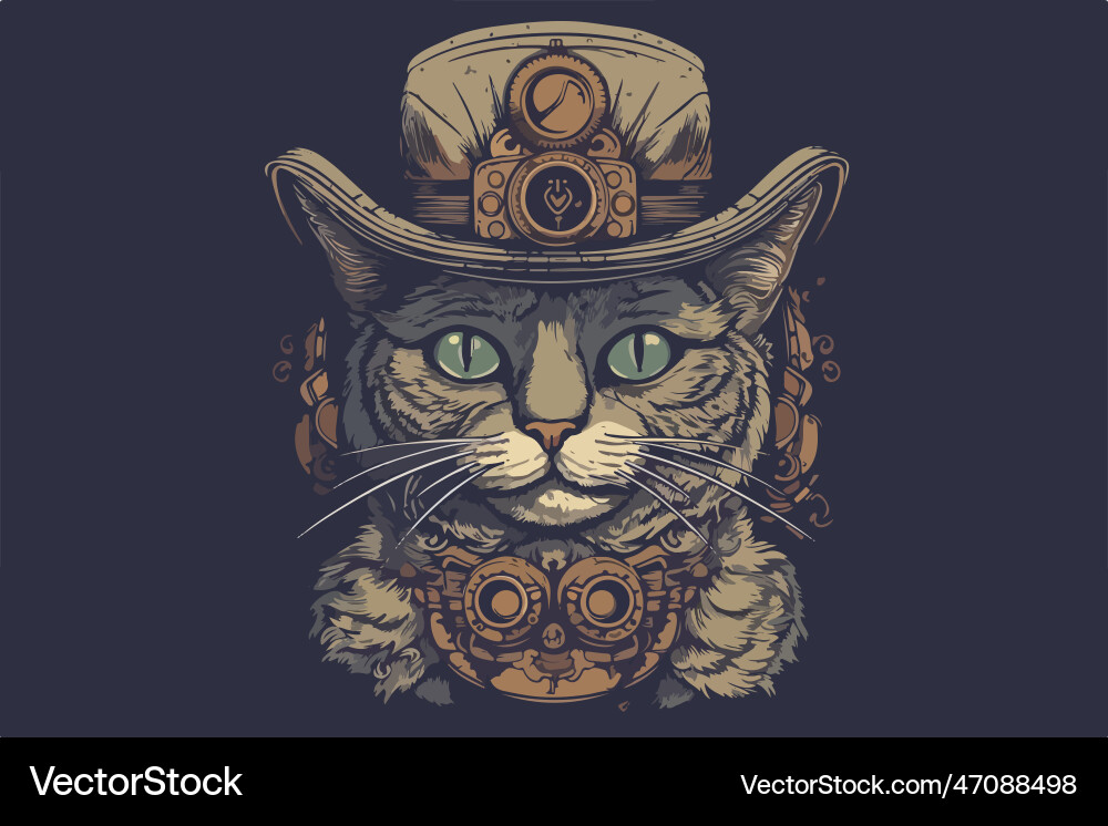 Steampunk dog vintage Royalty Free Vector Image