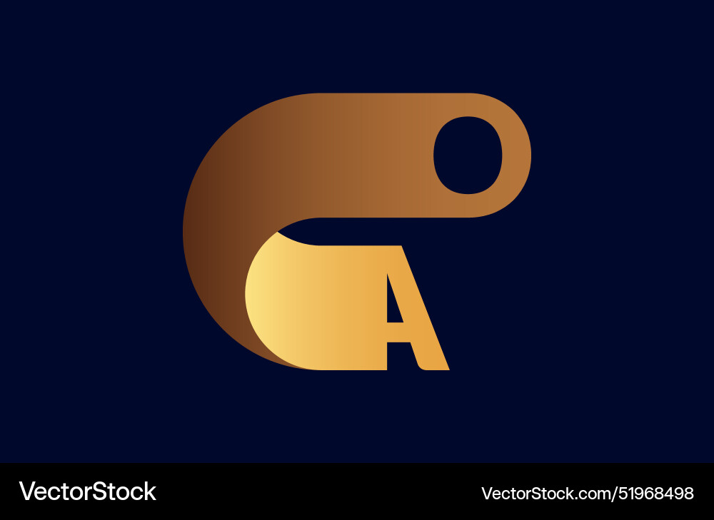 Unique ao letter logo icon template Royalty Free Vector
