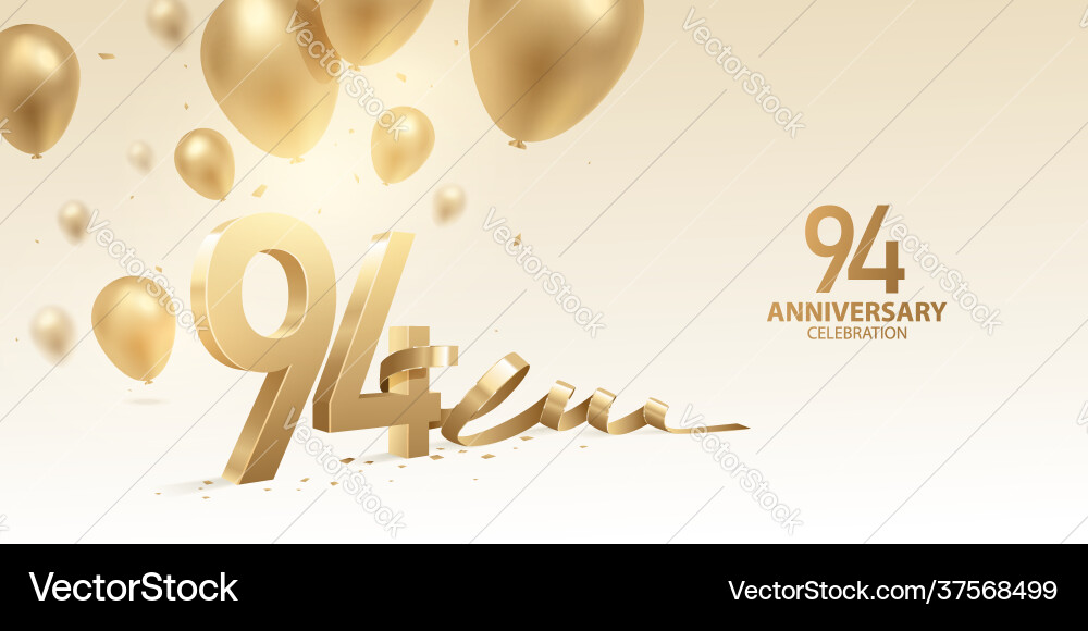 94th anniversary celebration background Royalty Free Vector