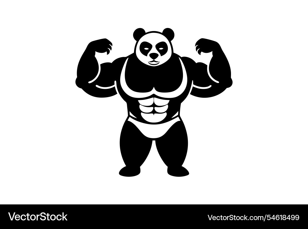 Bodybuilder panda art Royalty Free Vector Image