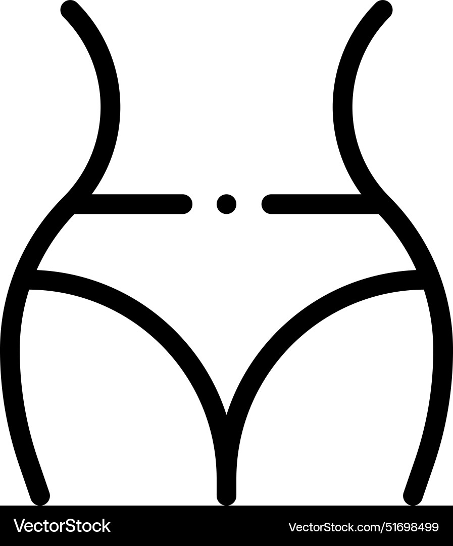 Butt icon thin linear style design isolated Vector Image