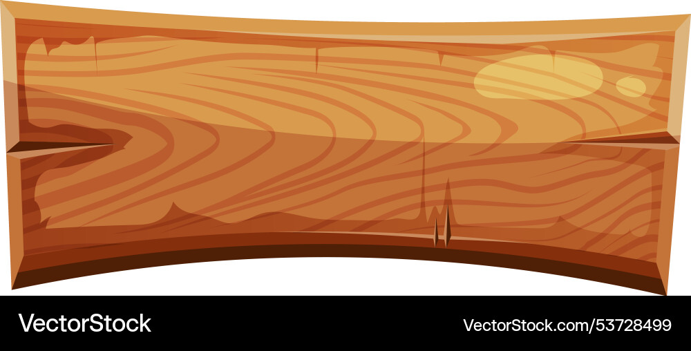 Cartoon wooden plank board empty panel template Vector Image