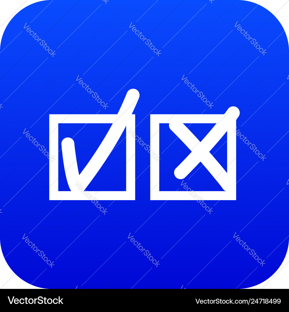 Checkmark to accept and refusal icon digital blue Vector Image