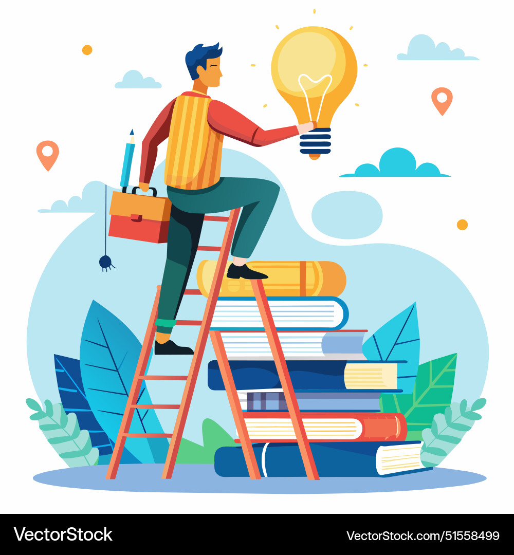 Creativity knowledge to achieve success Royalty Free Vector