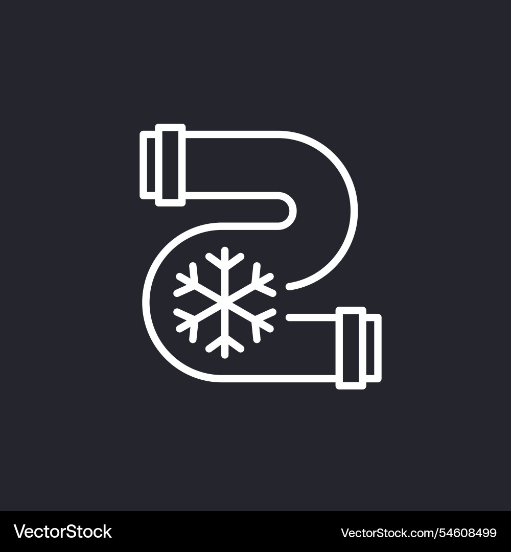 Frozen water pipe line icon Royalty Free Vector Image