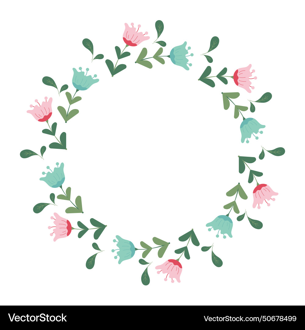Hand drawn card with decorative floral frame Vector Image