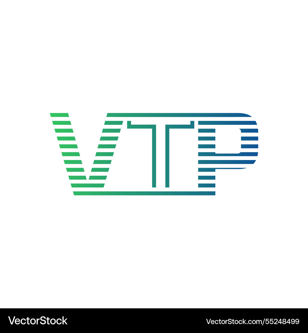 Modern vtp logo design letter minimalist Vector Image
