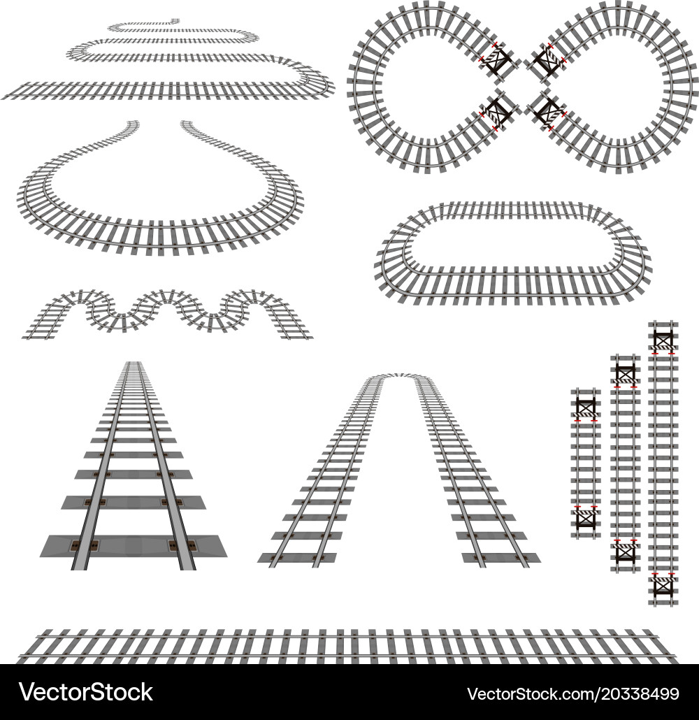 Railroad Curves and Turns Royalty Free Vector Image