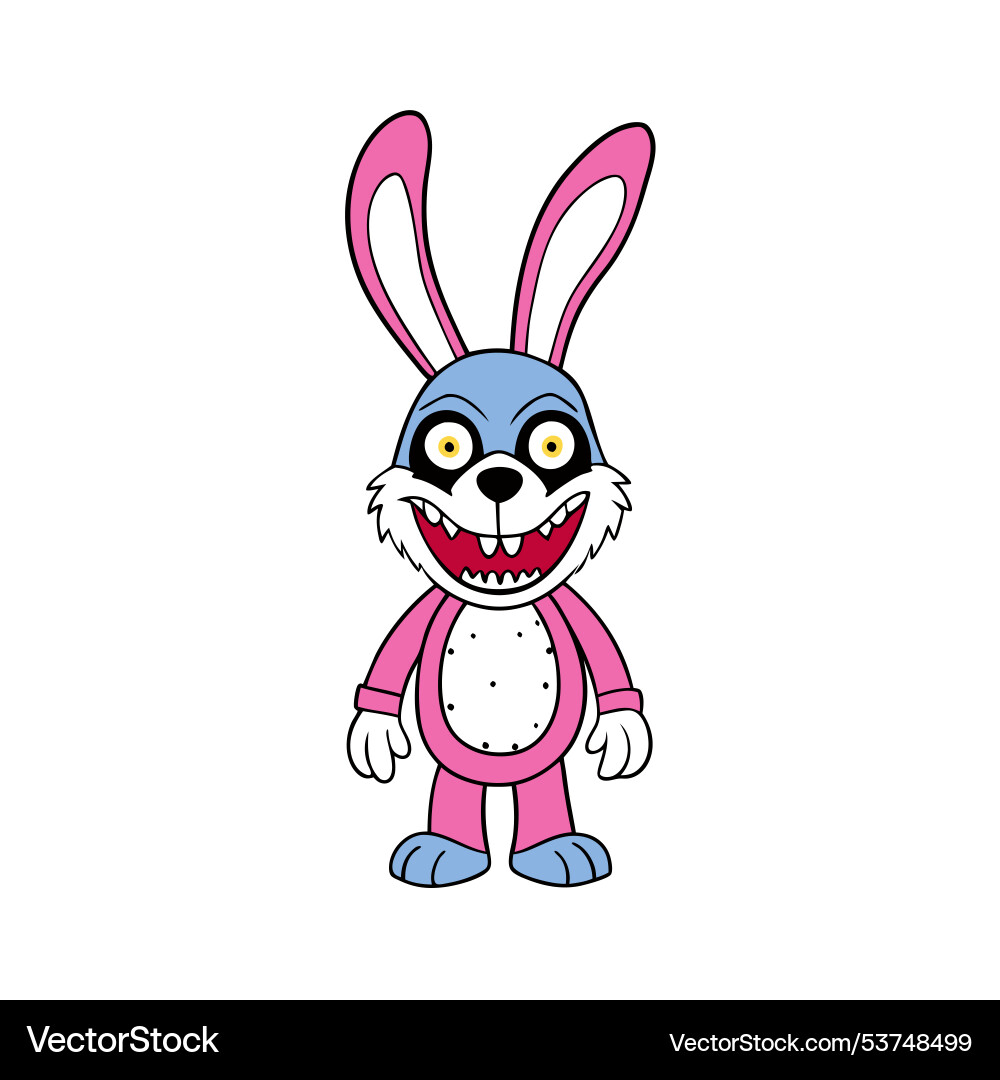 Scary easter bunny from horror concept of evil Vector Image