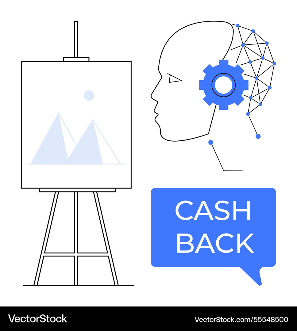 Artificial intelligence creative thinking Vector Image